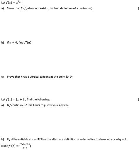 Solved Let F X X A Show That F Does Not Exist Chegg