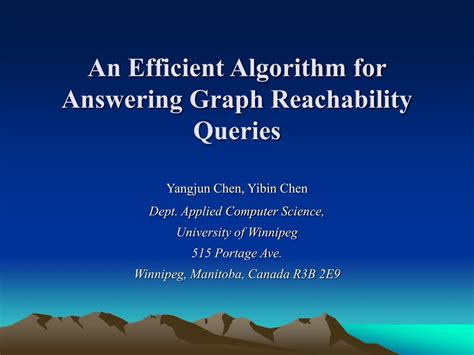 Ppt An Efficient Algorithm For Answering Graph Reachability Queries