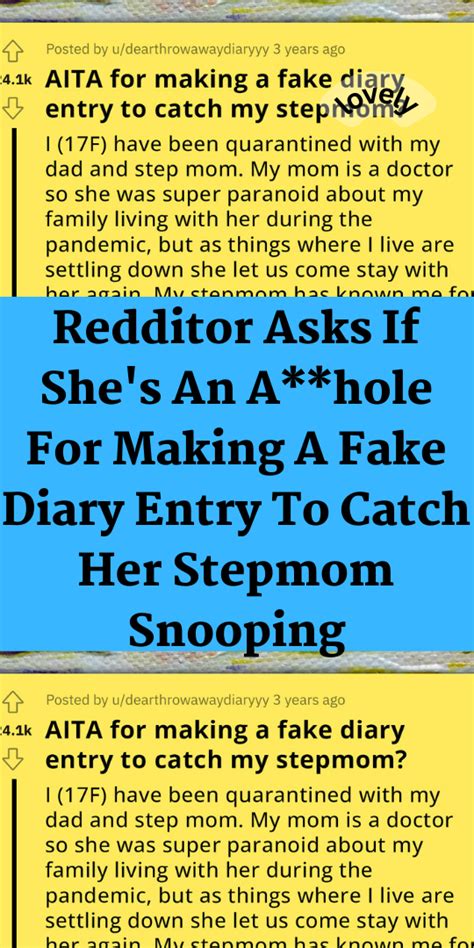 Redditor Asks If She S An A Hole For Making A Fake Diary Entry To Catch Her Stepmom Snooping