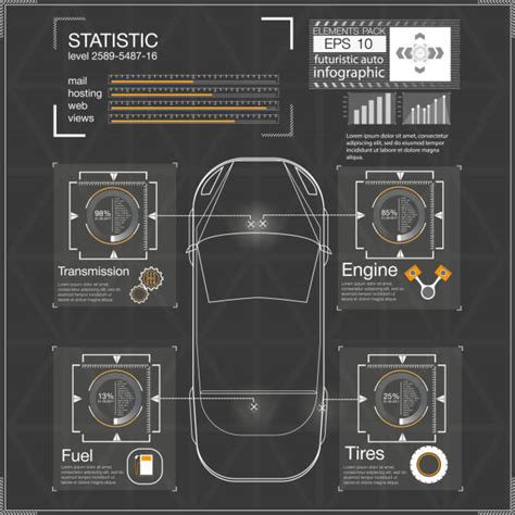 헤드업 디스플레이 차량 부분 스톡 사진 및 일러스트 Istock