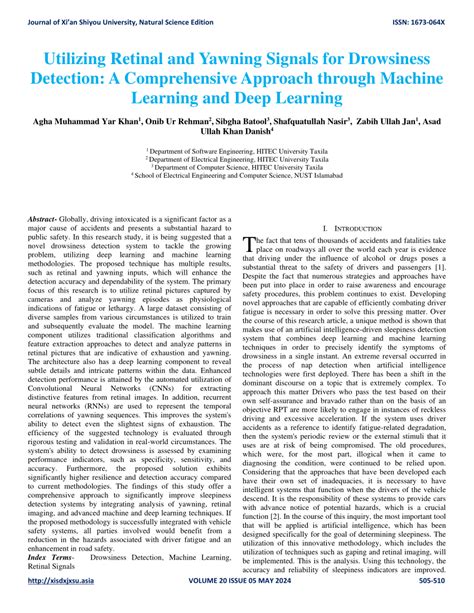 Pdf Utilizing Retinal And Yawning Signals For Drowsiness Detection A