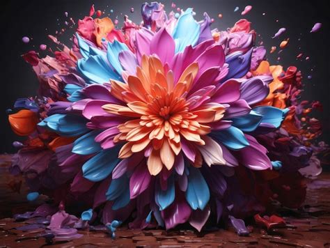 Premium Ai Image Flower Explosion A Multicoloured Bouquet Of Flowers