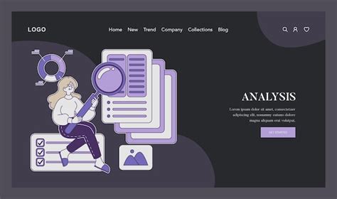 Premium Vector Analysis Concept A Focused Woman Examines Data With A