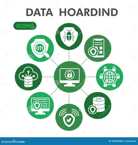 data hoarding symbols collection or sketches files storage theme icons