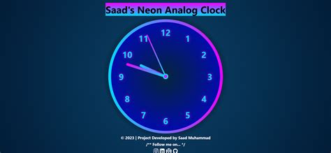Github Saad Muhammad01neon Analog Clock Ive Skillfully Designed An