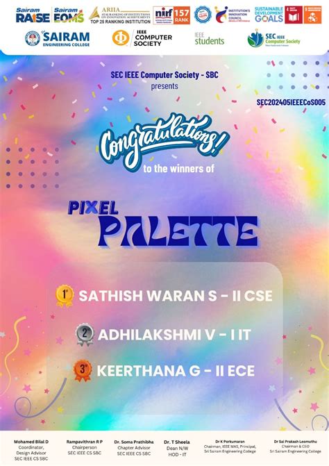 Sathish Waran S On Linkedin Ieee Sairaminstutions Sec Pixelpalette Postermaking Linkedin