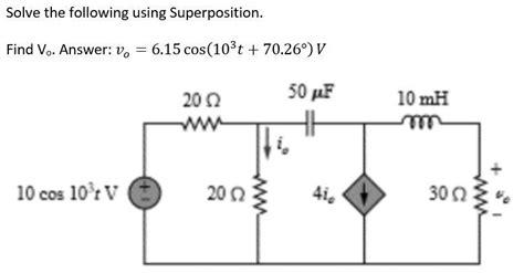 solved solve the following using superposition find v