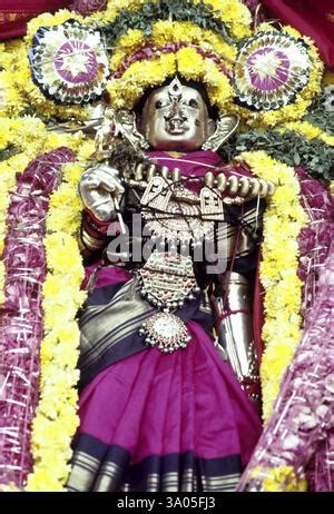 Decorated Goddess Mangalambigai In Mahamakham Mahamaham Festival