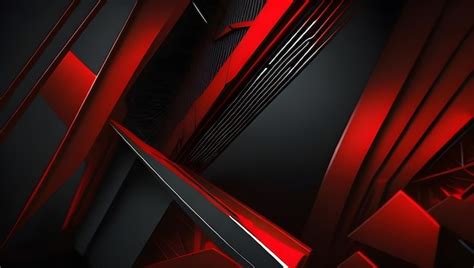 Premium Ai Image Vector Dark Abstract Tech Background With Red Elements