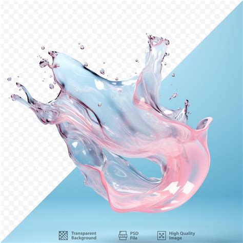 투명 액체 밝아진 투명 배경에 고립 프리미엄 Psd 파일