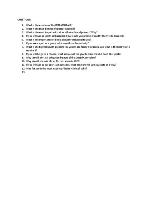 Mr And Ms Intrams Qanda Pdf
