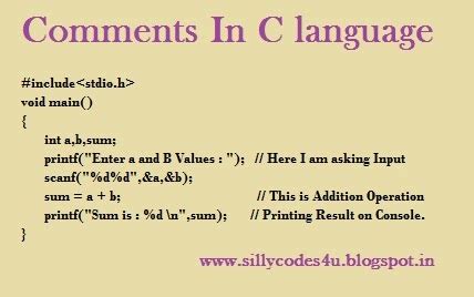 Comments In C Programming Language Single Line Comments And Multi Line Comments In C Language