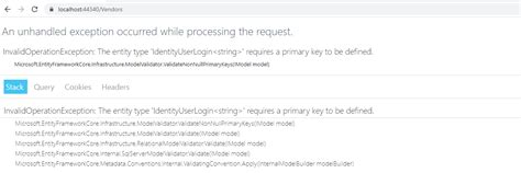 The Entity Type Identityuserlogin Requires A Primary Key To Be Defined