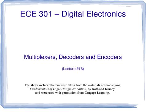 Encoder Decoder Ece 301 Digital Electronics Multiplexers Decoders