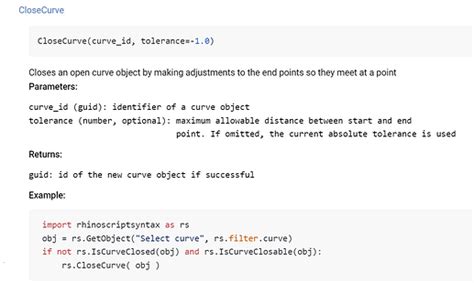 Rhino 8 Rsclosecurve Obj Does Not Close Curve Scripting