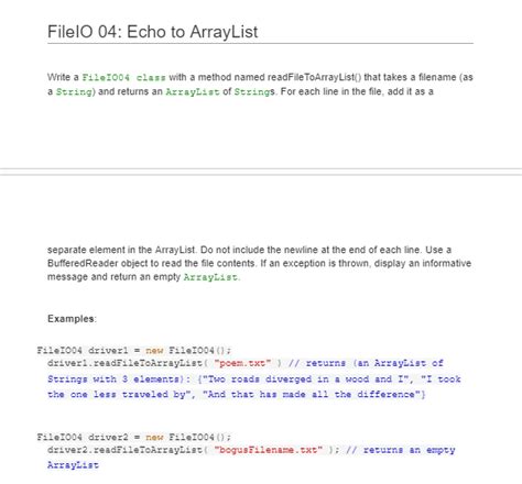 Solved Write A Fileioo4 Class With A Method Named