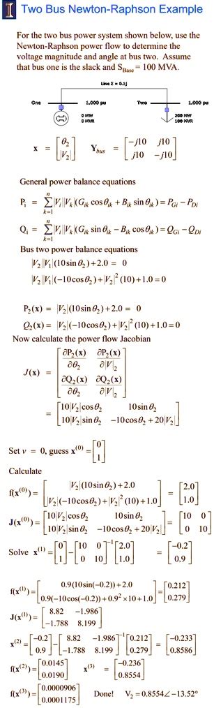 Solved Matlab Code Of Question Two Bus Newton Raphson Example For The