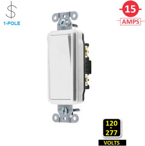 DS115W Hubbell 1P 15A Spec Grade Switch 120 277V White