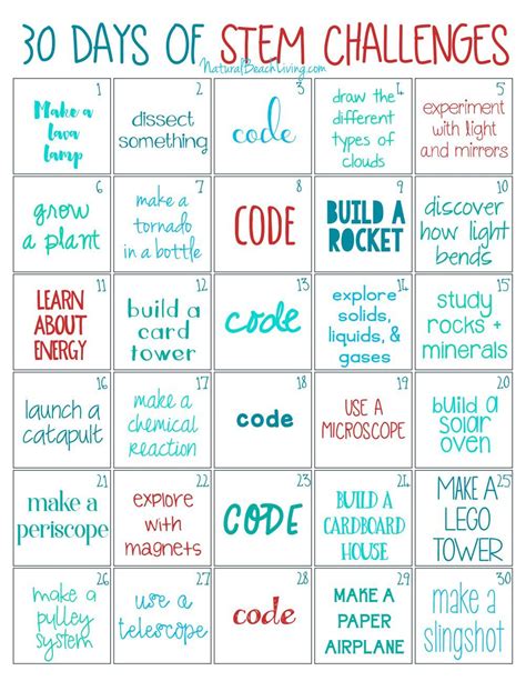 30 Days Of Stem Activities Stem Challenge Artofit