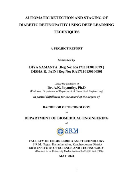 Automatic Detection And Staging Of Diabetic Retinopathy Using Deep