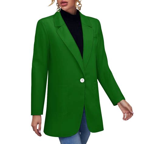 Standout Style Emerald Green All Over Print Womens Blazer Id D7310988