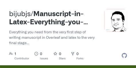 GitHub Bijubjs Manuscript In Latex Everything You Need Everything You Need From The Very