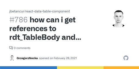how can i get references to rdt tablebody and rdt tablehead · issue