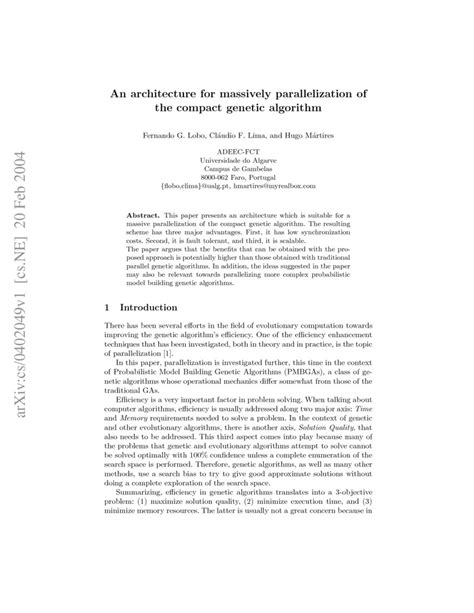 An Architecture For Massive Parallelization Of The Compact Genetic