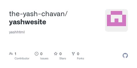 GitHub The Yash Chavan Yashwesite Yashhtml