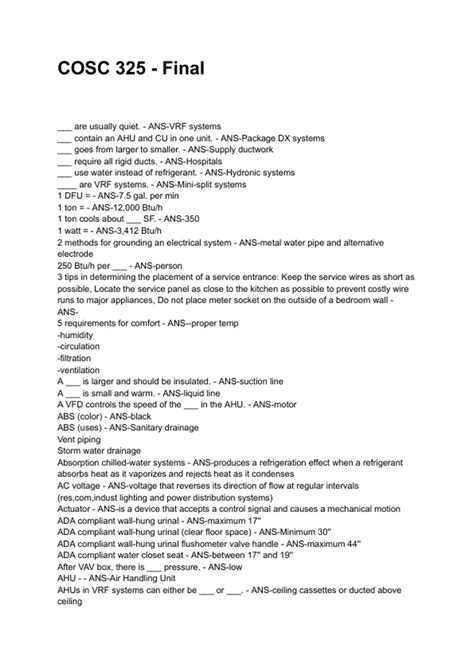 COSC Final QUESTIONS AND CORRECT DETAILED ANSWERS WITH RATIONALES VERIFIED