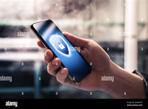 Cybersecurity In Mobile Phone Against Scam Hack And Fraud Encrypted