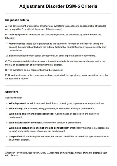 Did Dsm 5 Criteria And Example Free Pdf Download