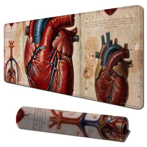 human heart prints large office gaming mouse pad strong adhesion and