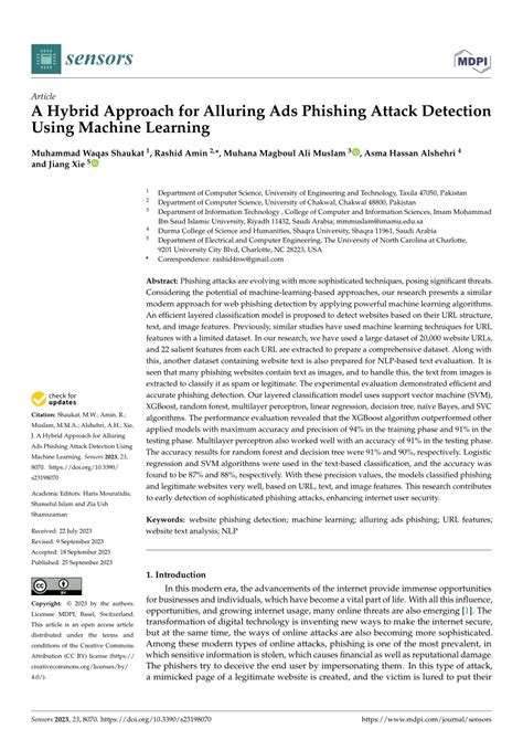 Pdf A Hybrid Approach For Alluring Ads Phishing Attack Detection