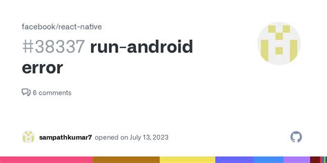 Run Android Error · Issue 38337 · Facebookreact Native · Github