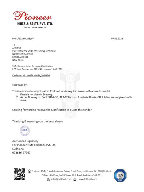 Clarification Letter Pdf Finance And Money Management Law