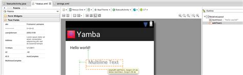 Android Why Don T I Have EditText In The Form Widgets Section In My Eclipse IDE Stack Overflow