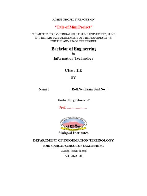 Dsbda Lab Miniproject Report Format 2023 24 Pdf