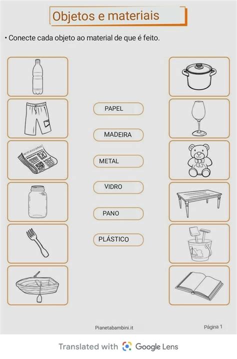Tipos De Materiais Worksheet Artofit