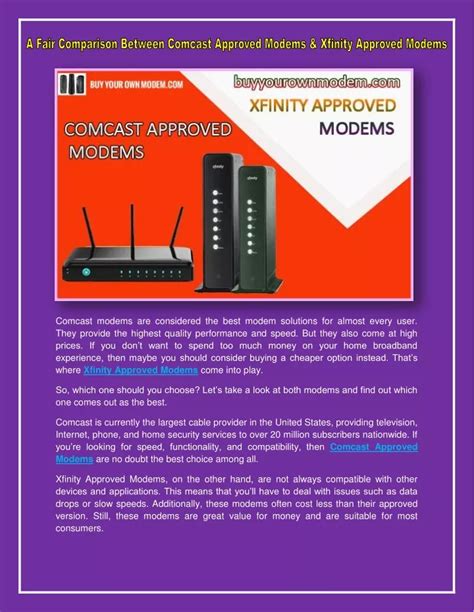 Ppt Comcast Approved Modems Powerpoint Presentation Free Download