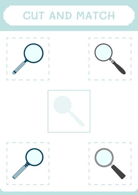 Premium Vector Cut And Match Parts Of Magnifying Glass Game For