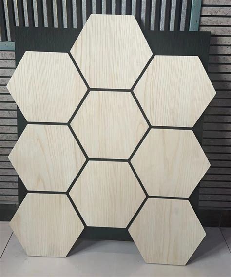 Hexagonal Oak Color Wall Acoustic Panel Wall Panel And Ceiling Panel