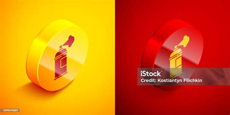 등색 페인트 스프레이는 주황색과 빨간색 배경에서 격리된 아이콘을 만들 수 있습니다 서클 버튼입니다 벡터 3차원 형태에 대한 스톡 벡터 아트 및 기타 이미지 Istock
