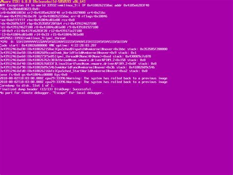 Vm Ware Random Purple Screen Issue Virtualization Spiceworks Community
