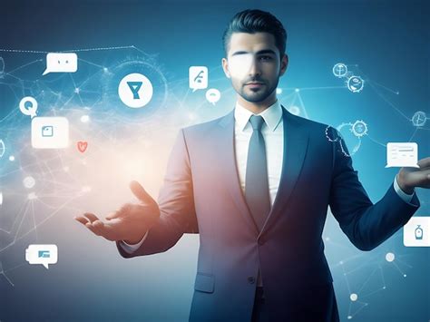 Premium Ai Image Photo Of Business Man Blurred With Hand Spread Of