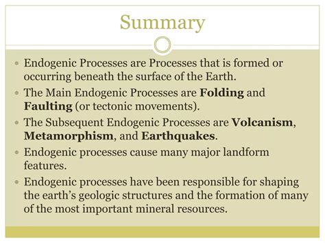 Endogenic Processes The Process Within Pptx