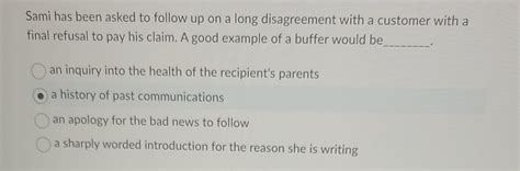 The Buffer Is A A Positive Statement To Change The Chegg Com