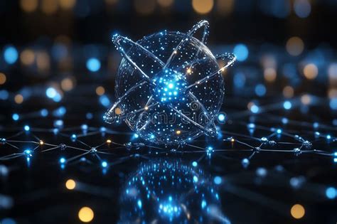 Electrons Orbit A Bright Nucleus Showcasing The Beauty Of Atomic