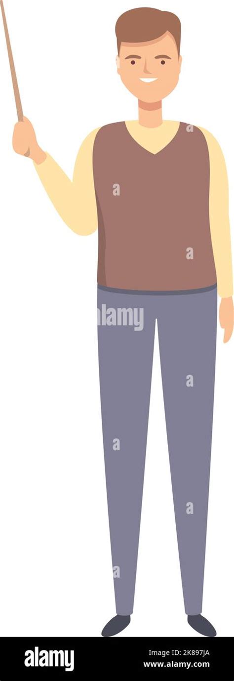 Board Teacher Icon Cartoon Vector Male School Person Lecture Stock