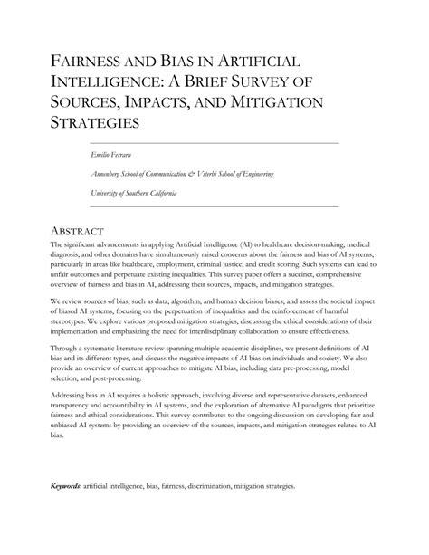 (PDF) Fairness And Bias in Artificial Intelligence: A Brief Survey of ...